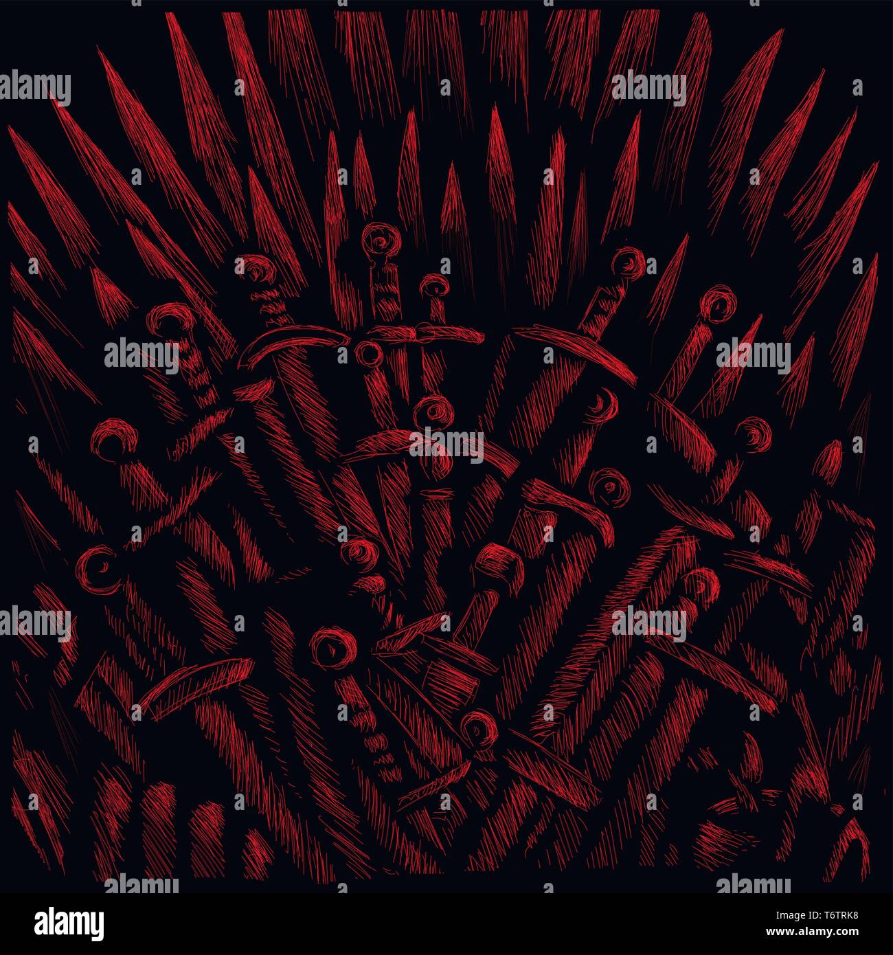 The throne of kings and crown and cold weapons of the Middle Ages and ...