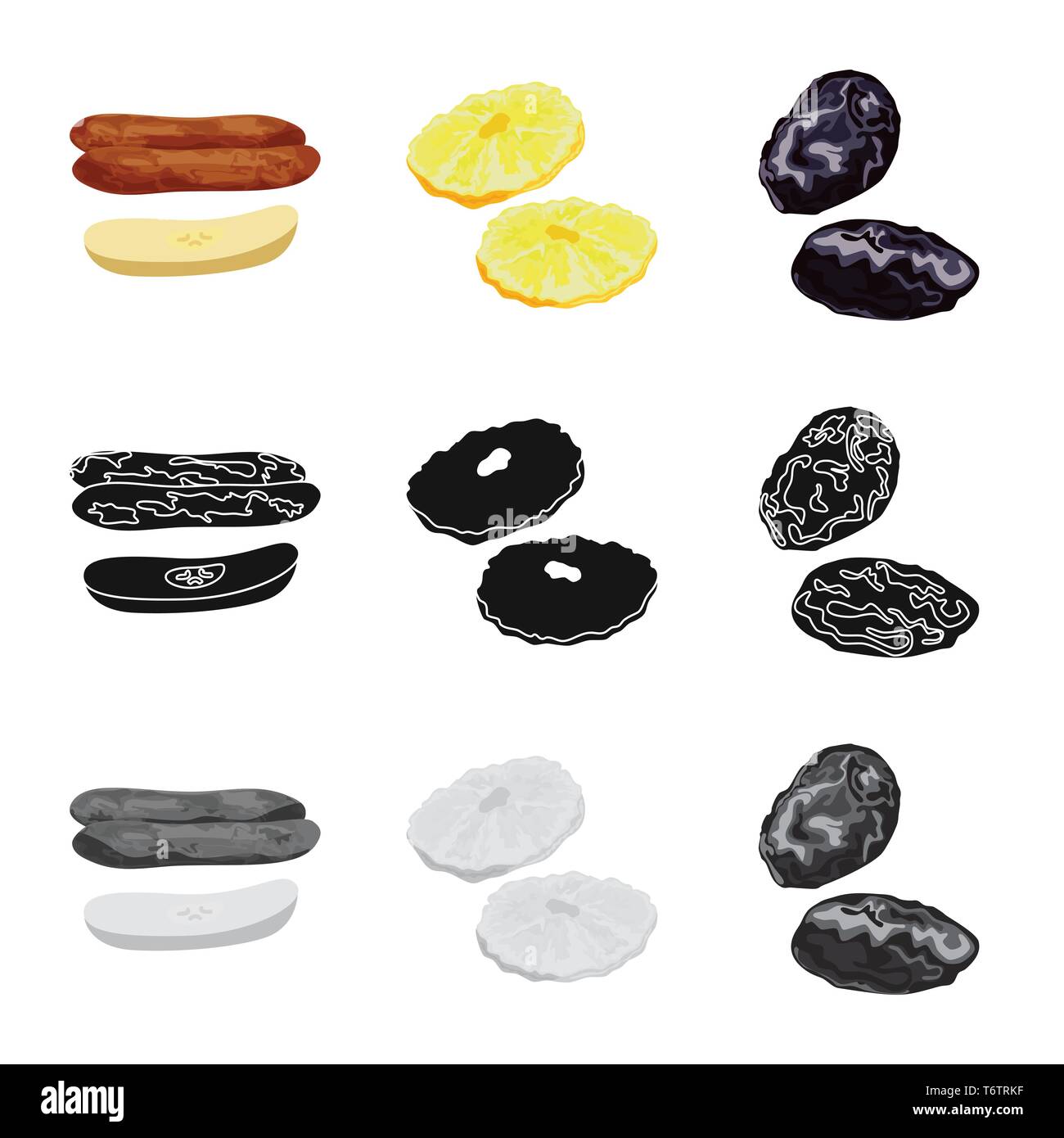 Vector design of food and raw logo. Collection of food and nature stock ...
