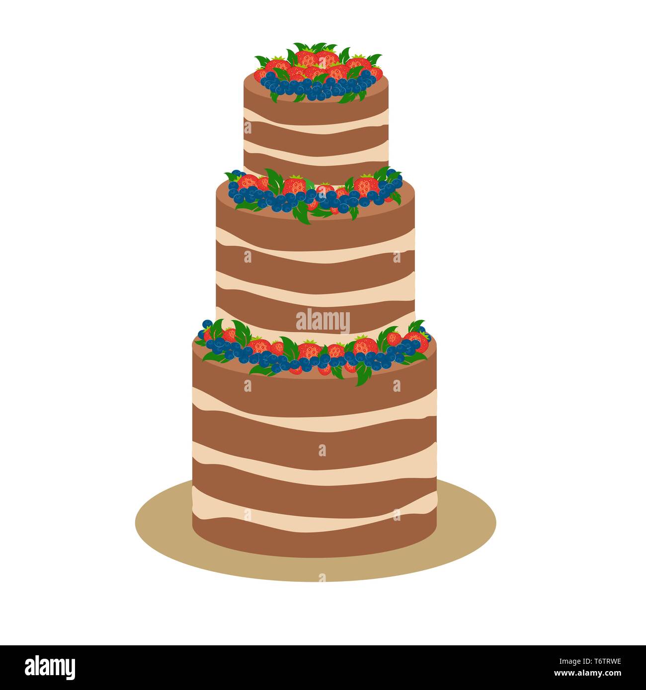 Three tiered wedding cake Stock Vector Images - Alamy