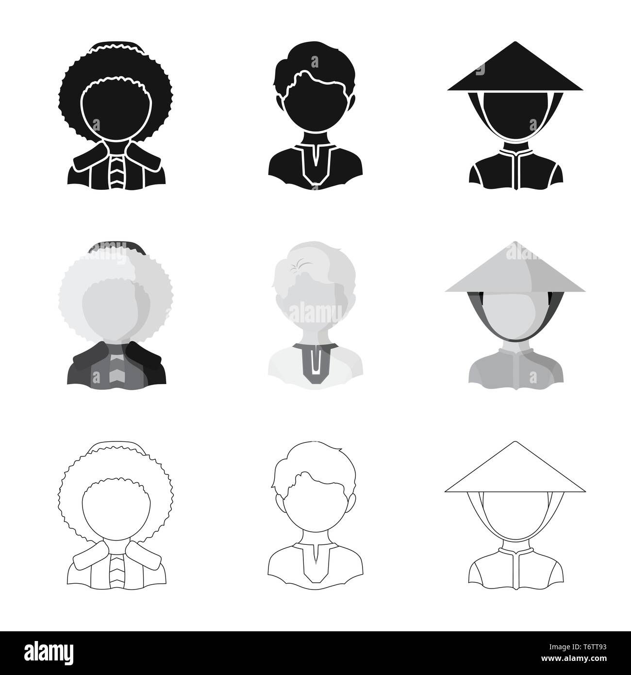 Vector illustration of imitator and resident icon. Set of imitator and ...