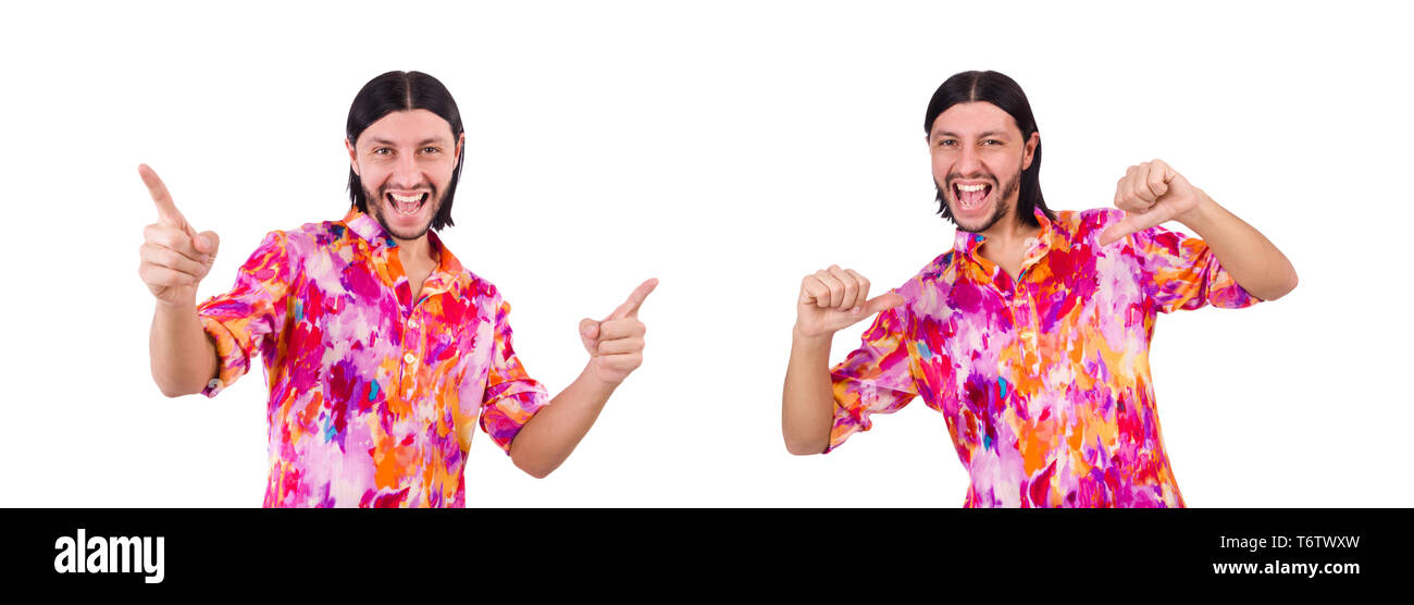 Man in colorful shirt Cut Out Stock Images & Pictures - Alamy