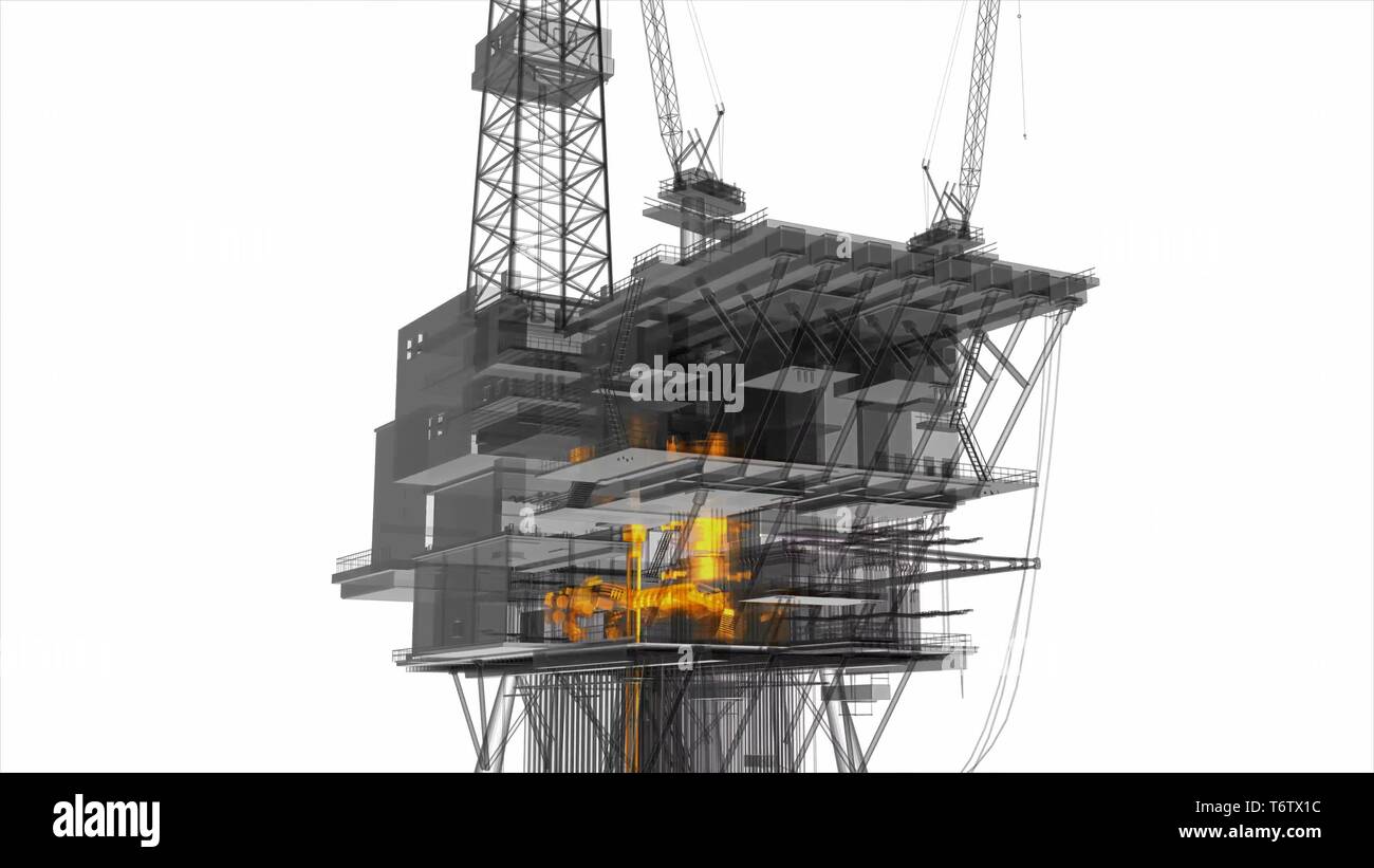 Loop Rotate Oil and Gas CentralPprocessing Platform Stock Photo - Alamy