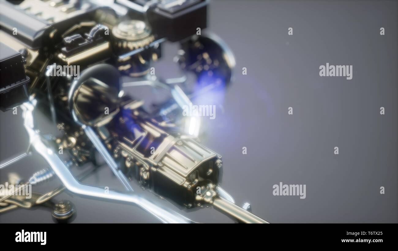 Detailed Car Engine and Other Parts Stock Photo - Alamy