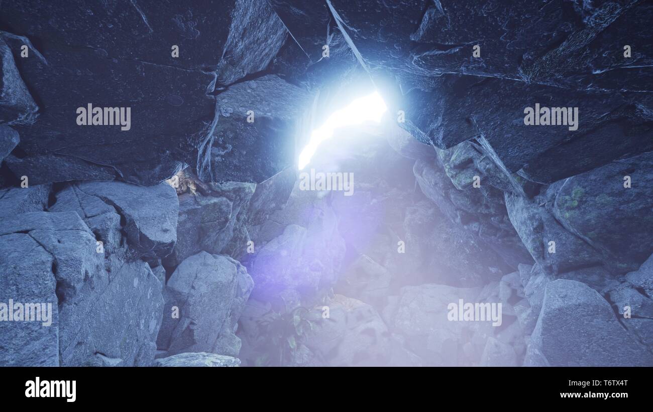 4k sun light inside beautiful mysterious cave Stock Photo - Alamy