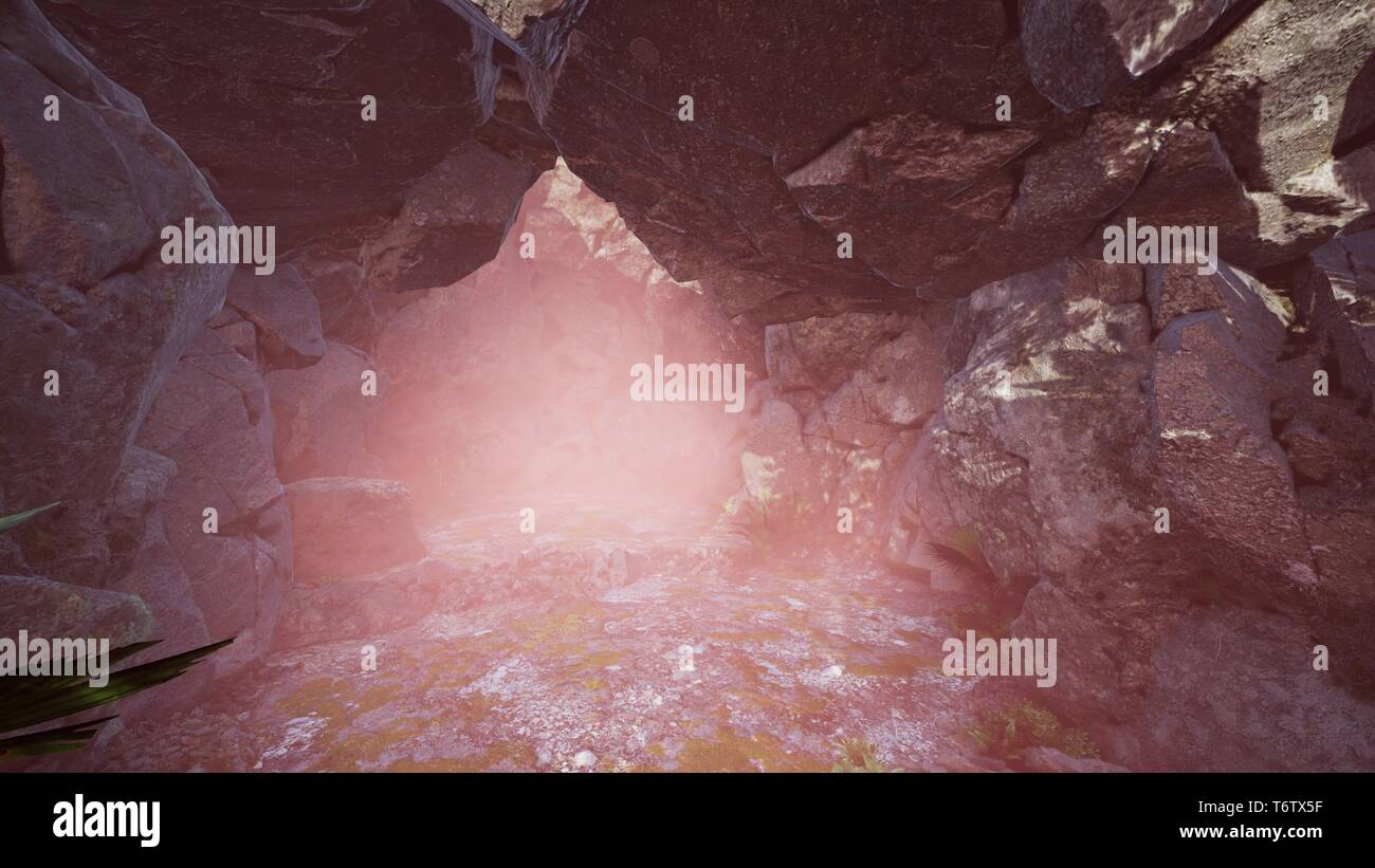 4k sun light inside beautiful mysterious cave Stock Photo - Alamy
