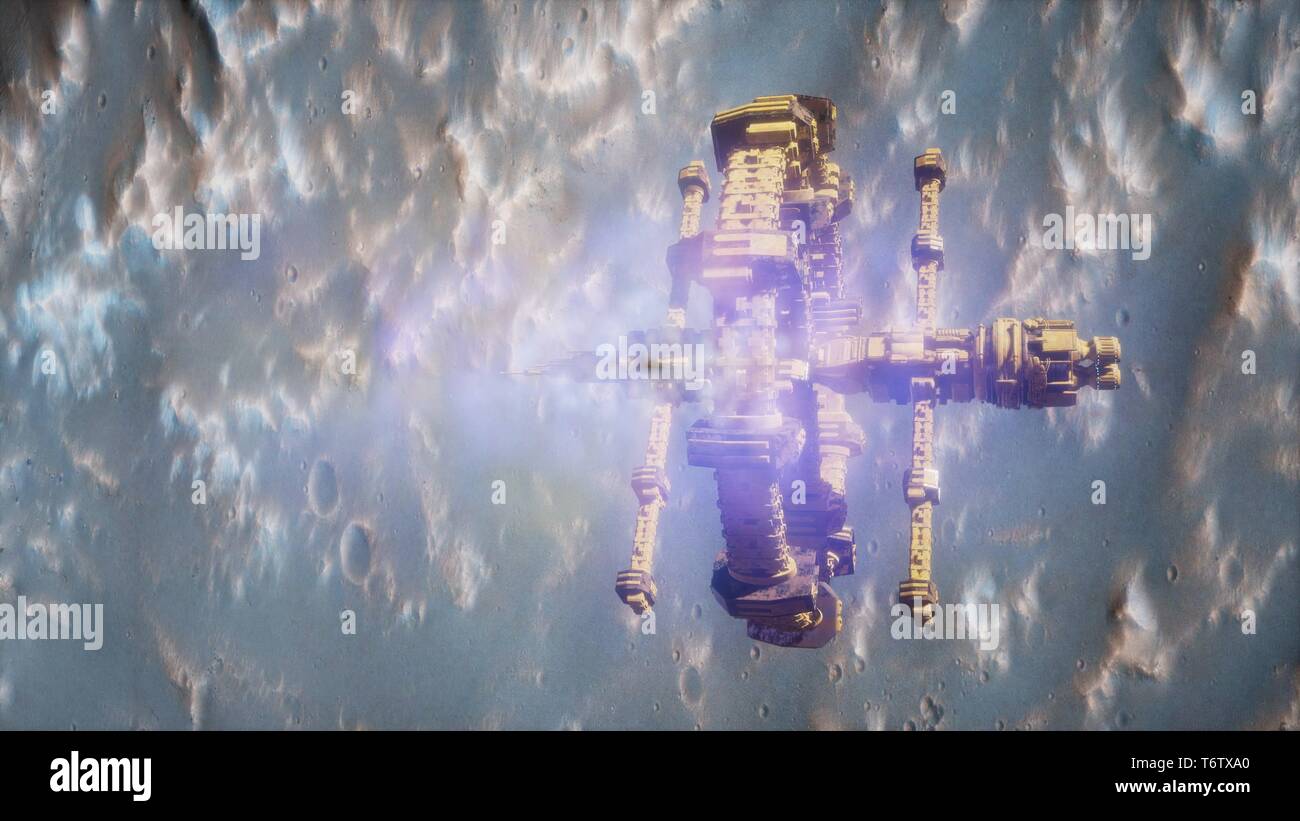 Surveyor Spacecraft above Mars Stock Photo - Alamy