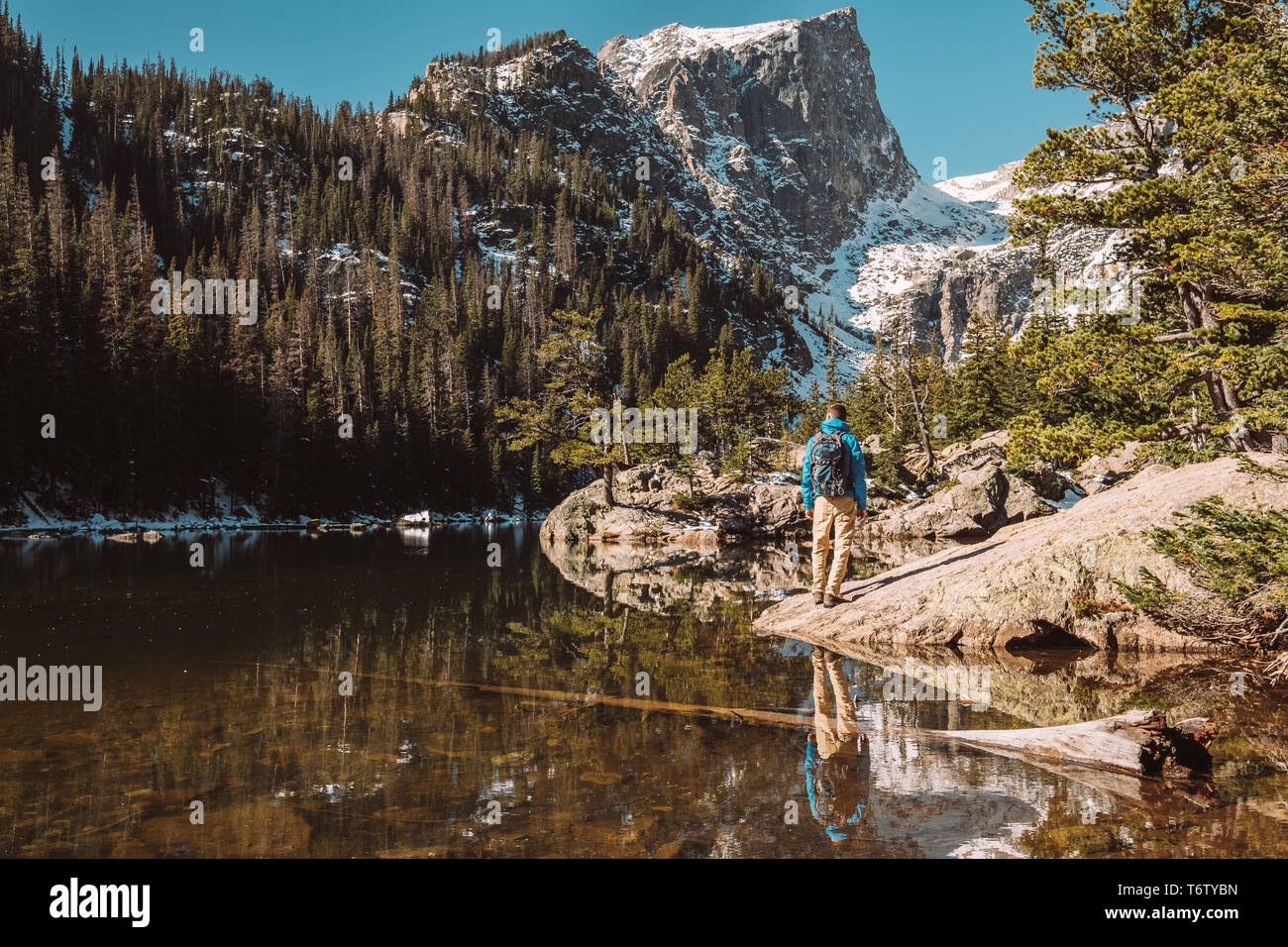 Tourist near dream lake hi-res stock photography and images - Alamy