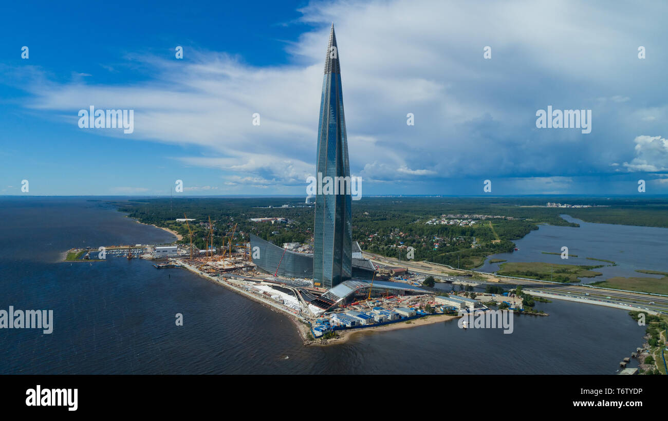 Aerial view of skyscraper Lakhta Center Stock Photo - Alamy