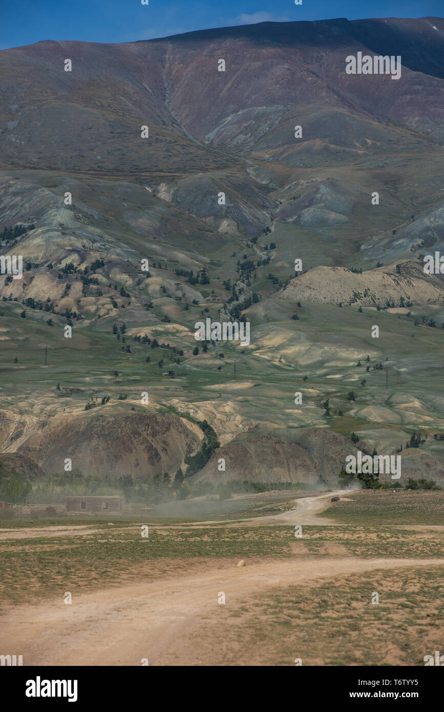 Different colored mountains Stock Photo - Alamy