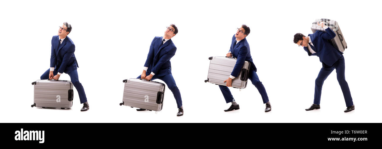 Lifting heavy suitcase hi-res stock photography and images - Alamy