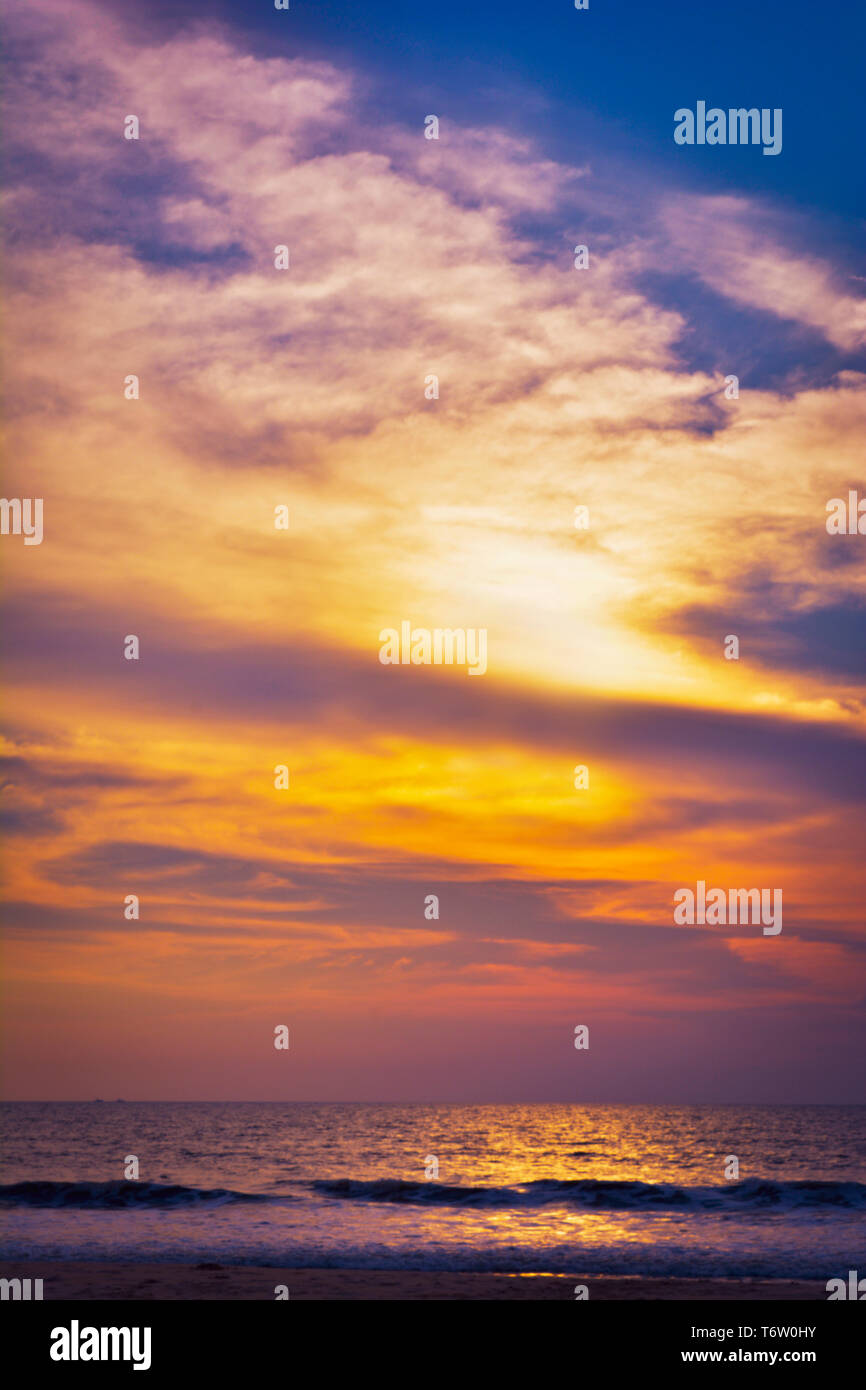 Dramatic Sunset over the Indian Ocean Stock Photo - Alamy
