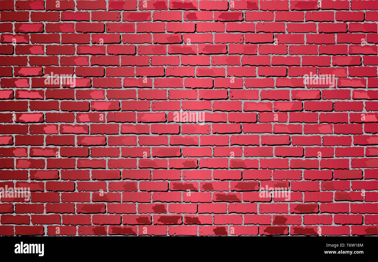 Strong red brick wall Stock Vector Images - Alamy