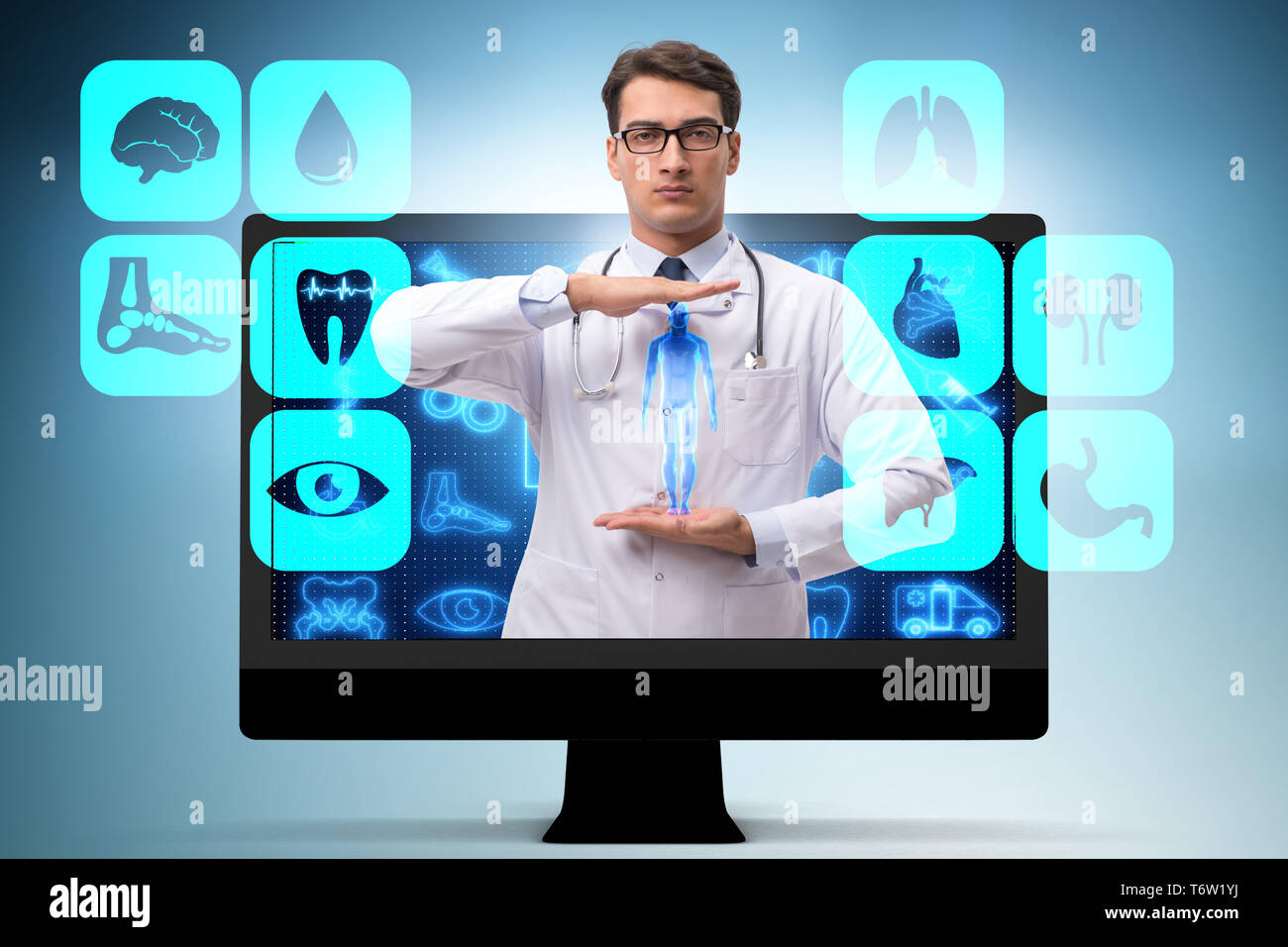 Telehealth concept with doctor doing remote check-up Stock Photo - Alamy