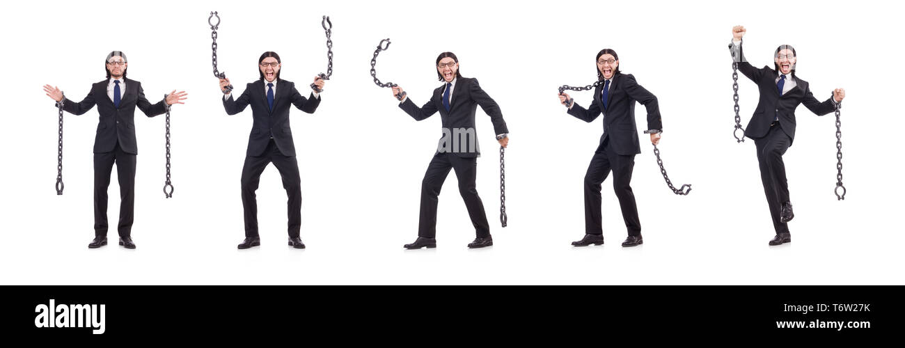 Man with chain isolated on the white Stock Photo - Alamy