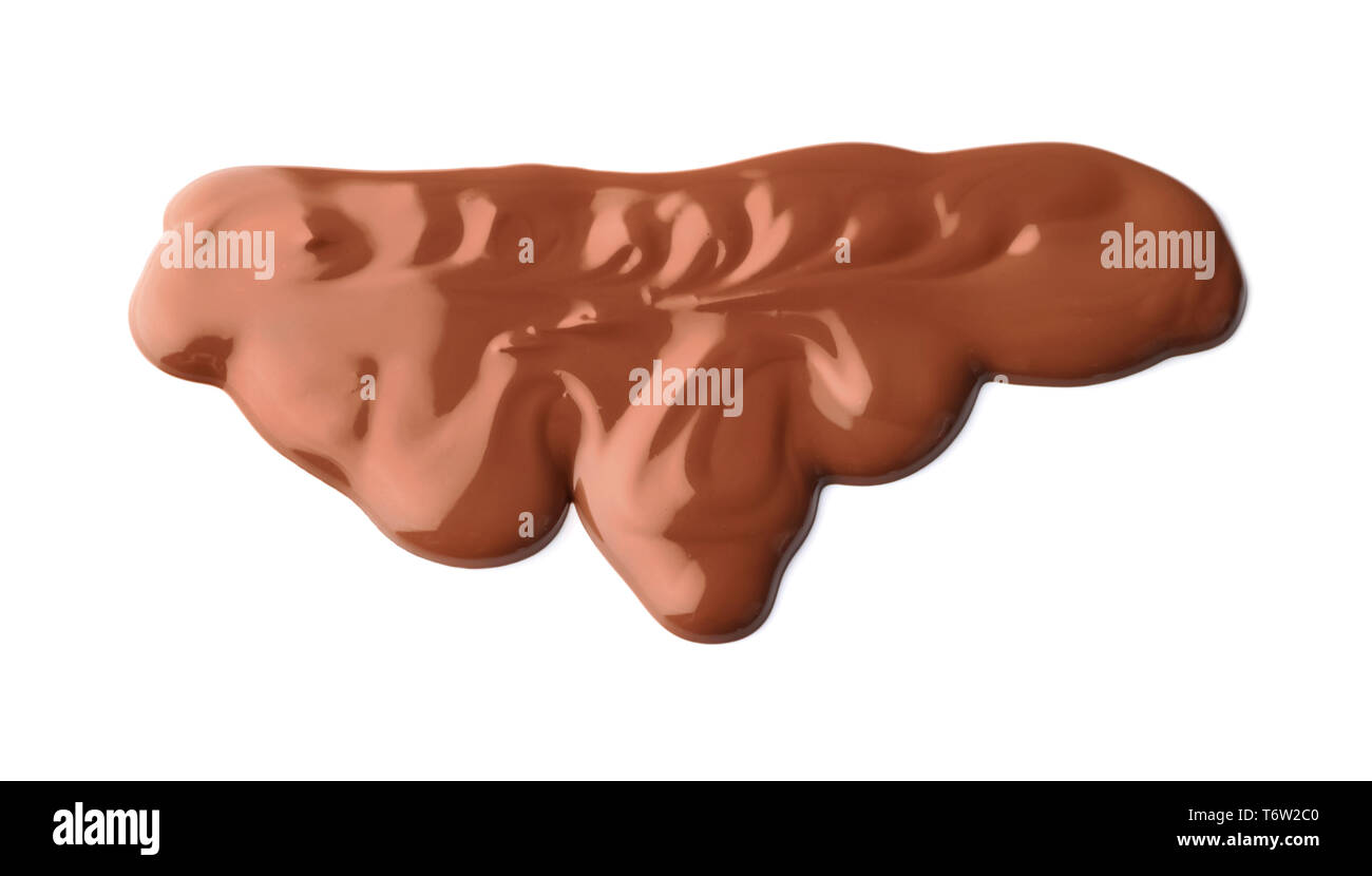 Molten chocolate on white background Stock Photo - Alamy