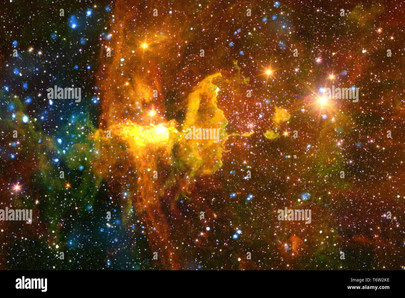 Beautiful galaxy and cluster of stars in the space night. Elements of ...