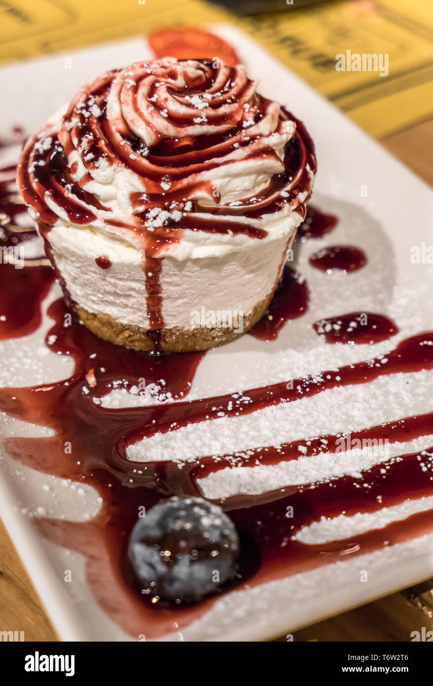 Round small cheesecake Stock Photo - Alamy