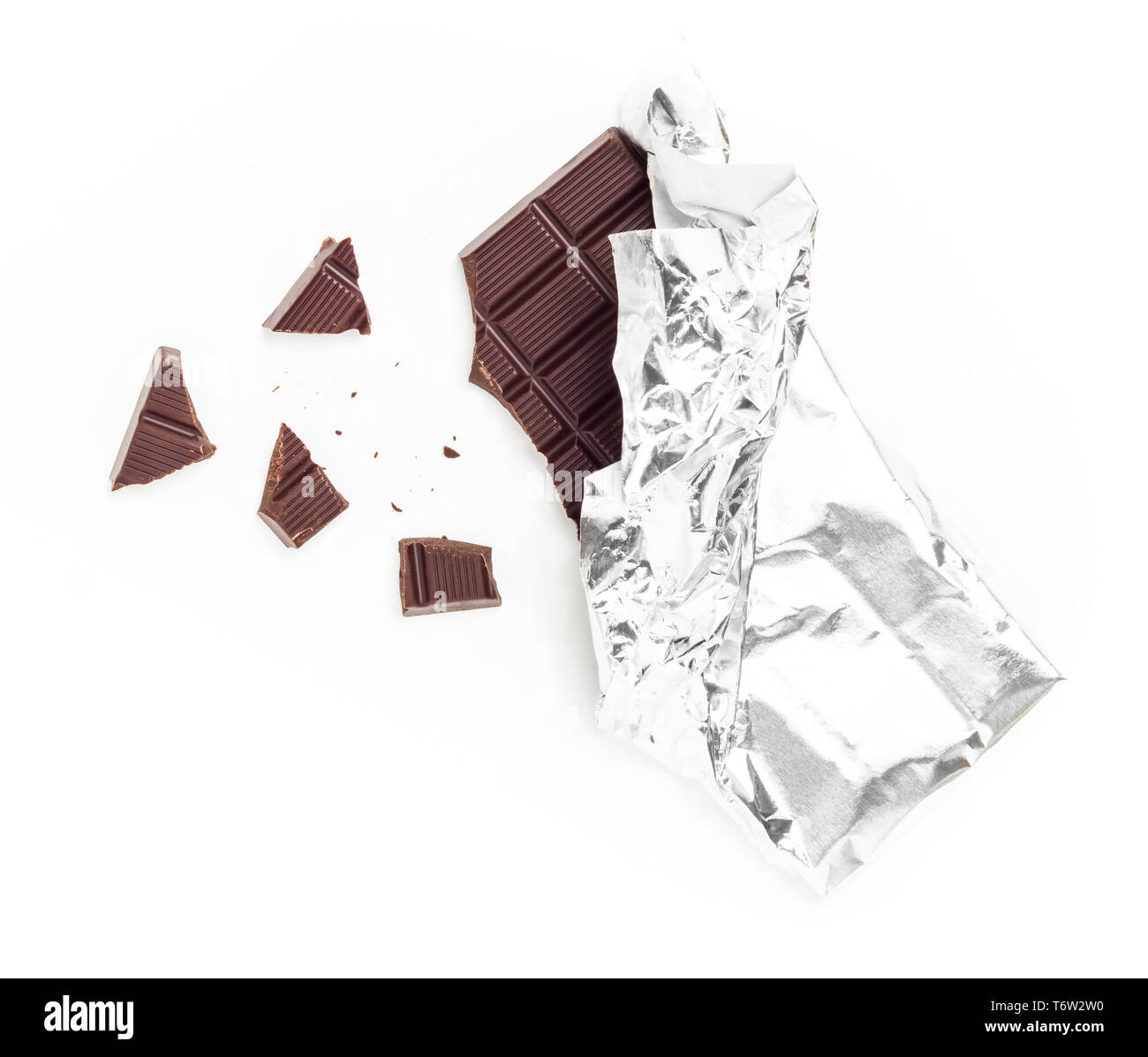 Chocolate Bar Tablet Wrapped in Aluminum Foil Stock Photo - Alamy