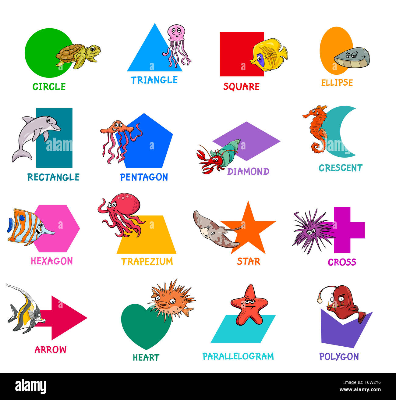Set sea circle square Cut Out Stock Images & Pictures - Alamy