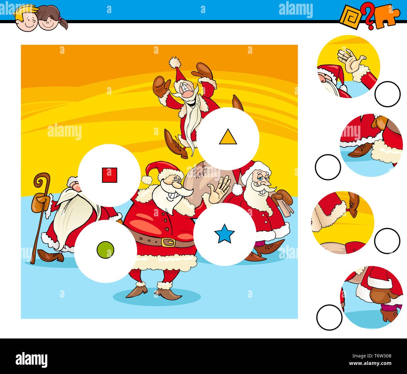 match pieces puzzle with Santa Claus Stock Photo - Alamy