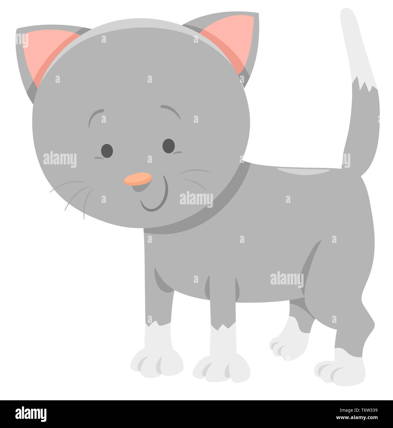 funny gray kitten cartoon animal character Stock Photo - Alamy