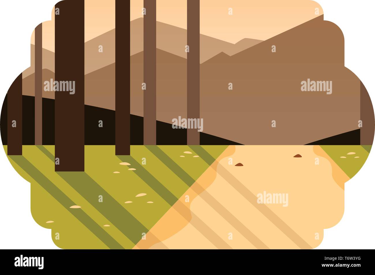 way with trees forest scene vector illustration design Stock Vector ...