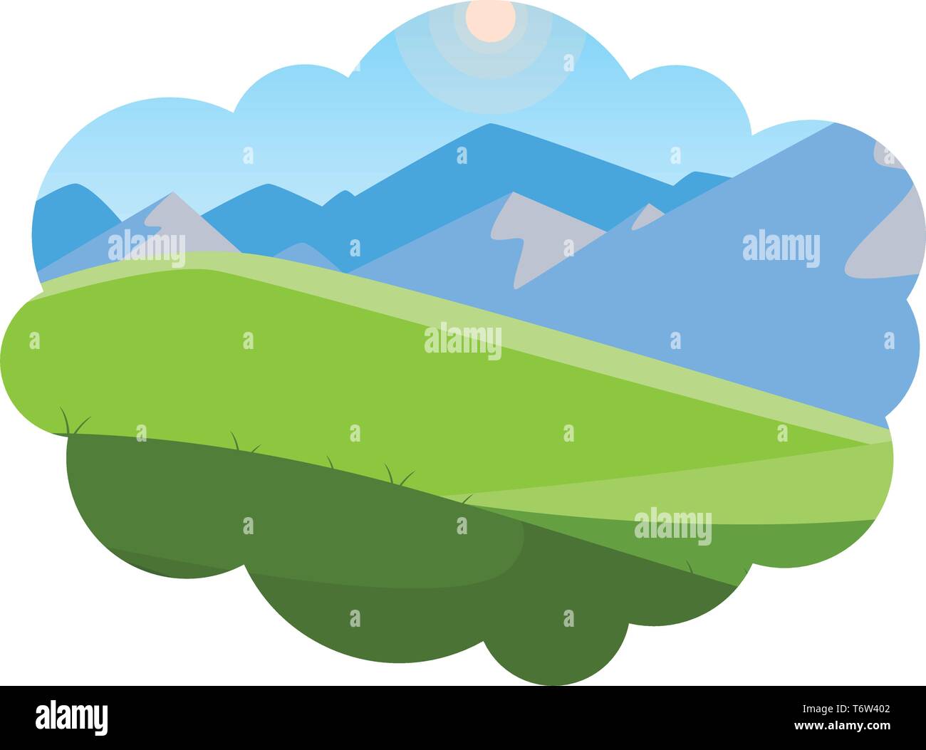field camp and mountains landscape scene vector illustration design ...