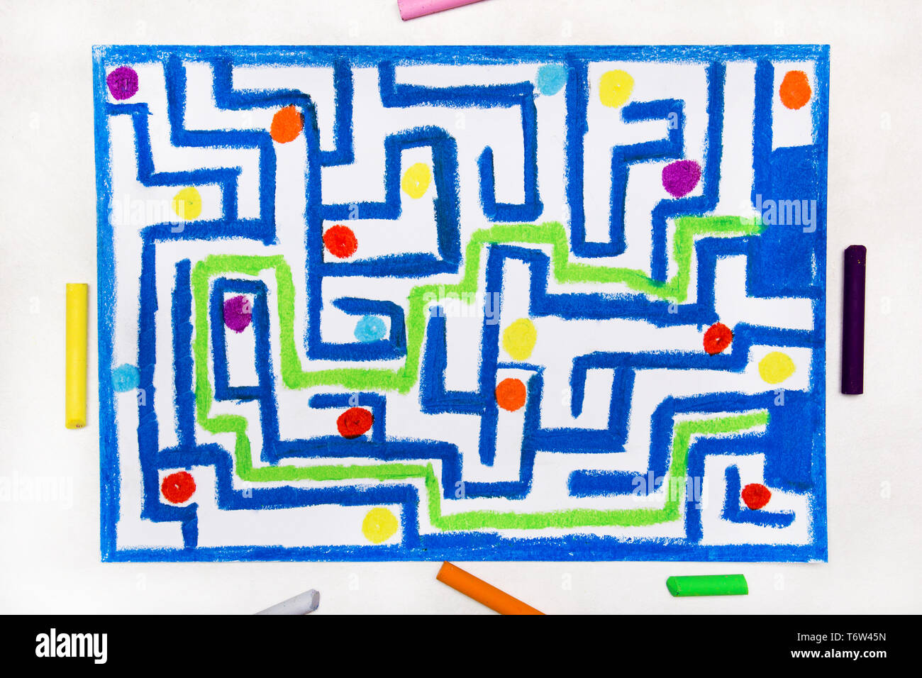 Blue Labyrinth Kids Maze High Resolution Stock Photography and Images ...