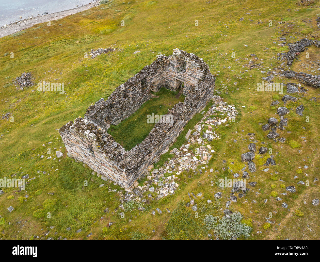 Ruins of the Hvalsey Church - abandoned Greenlandic Norse settlement of ...
