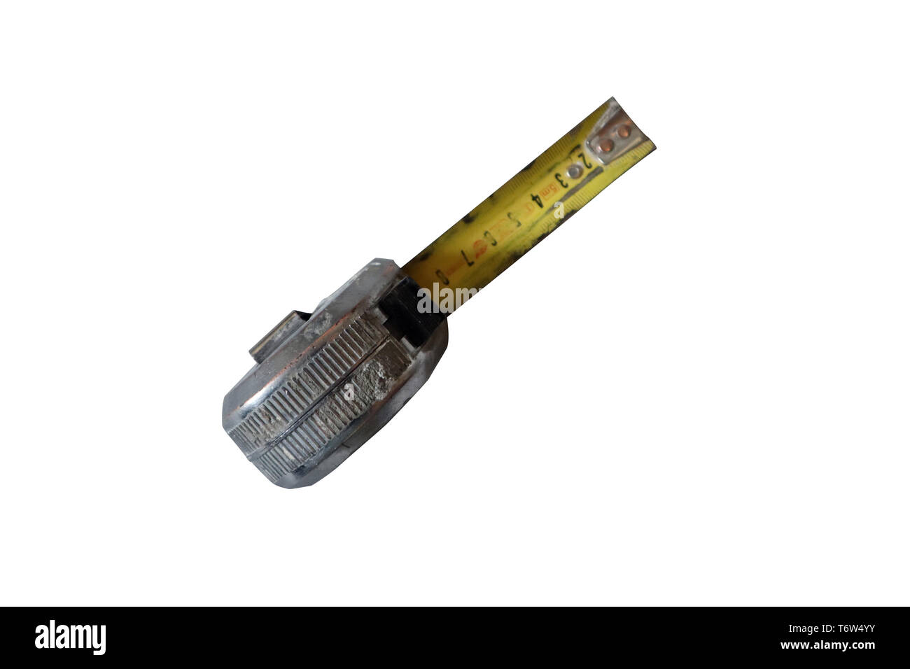 Old used measuring tool isolated on white background Stock Photo - Alamy