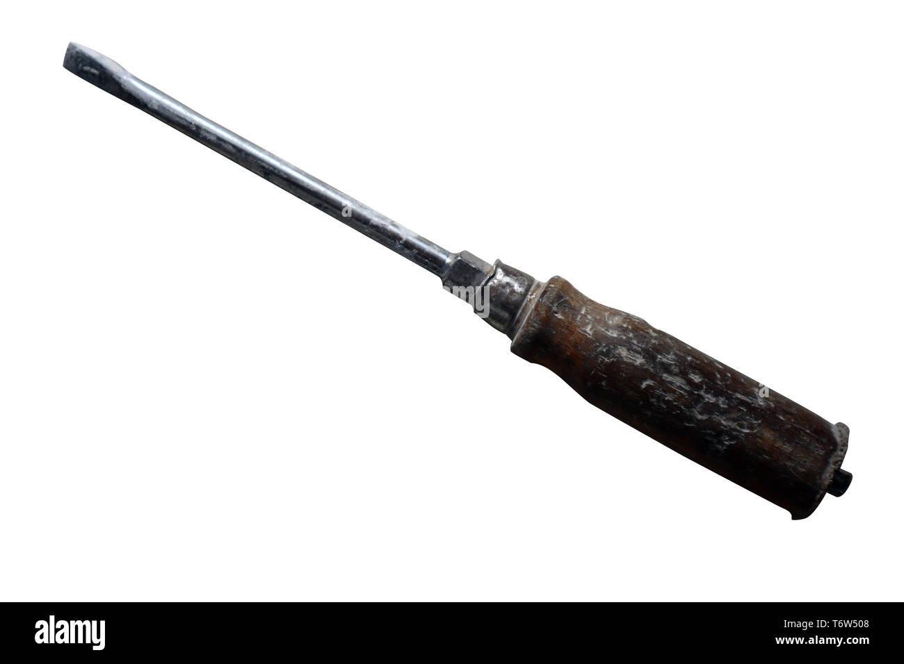 Old used screwdriver tool isolated on white background Stock Photo - Alamy