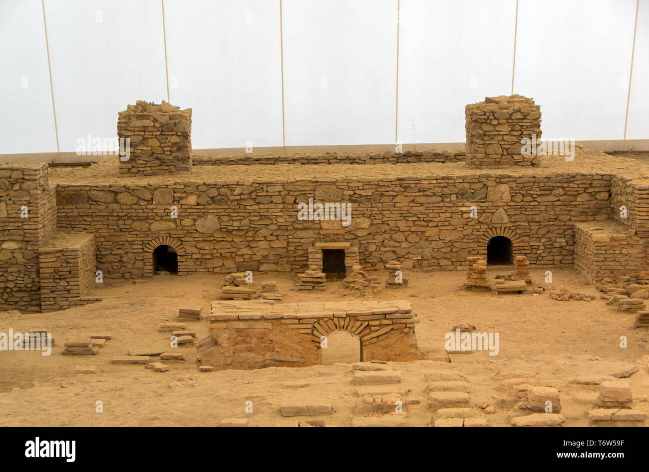Archaeological ruins of the ancient roman baths, old Roman city from 1 ...