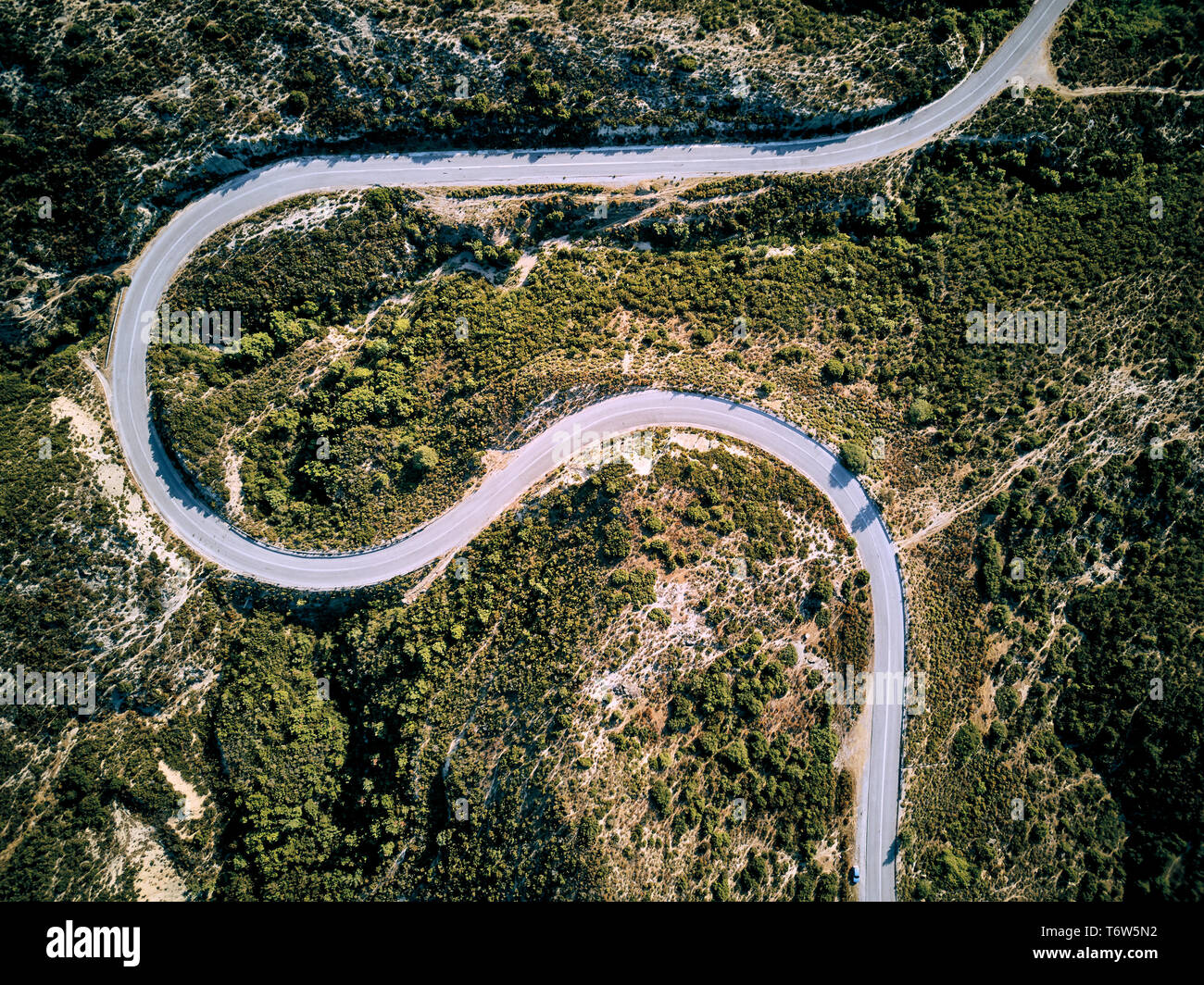 Winding road aerial view Stock Photo - Alamy