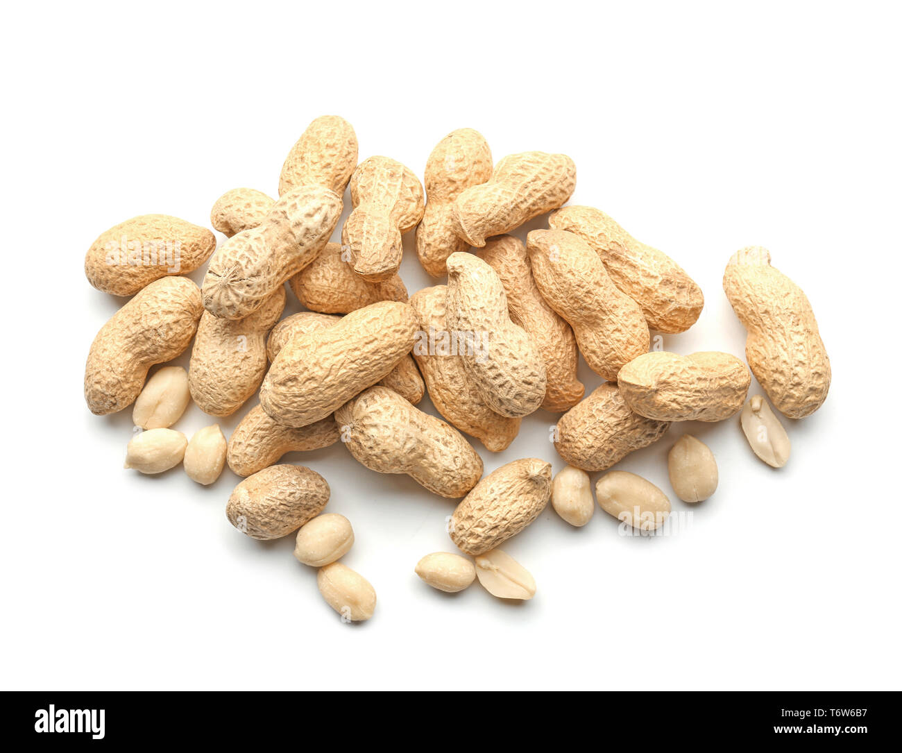 Tasty peanuts on white background Stock Photo - Alamy