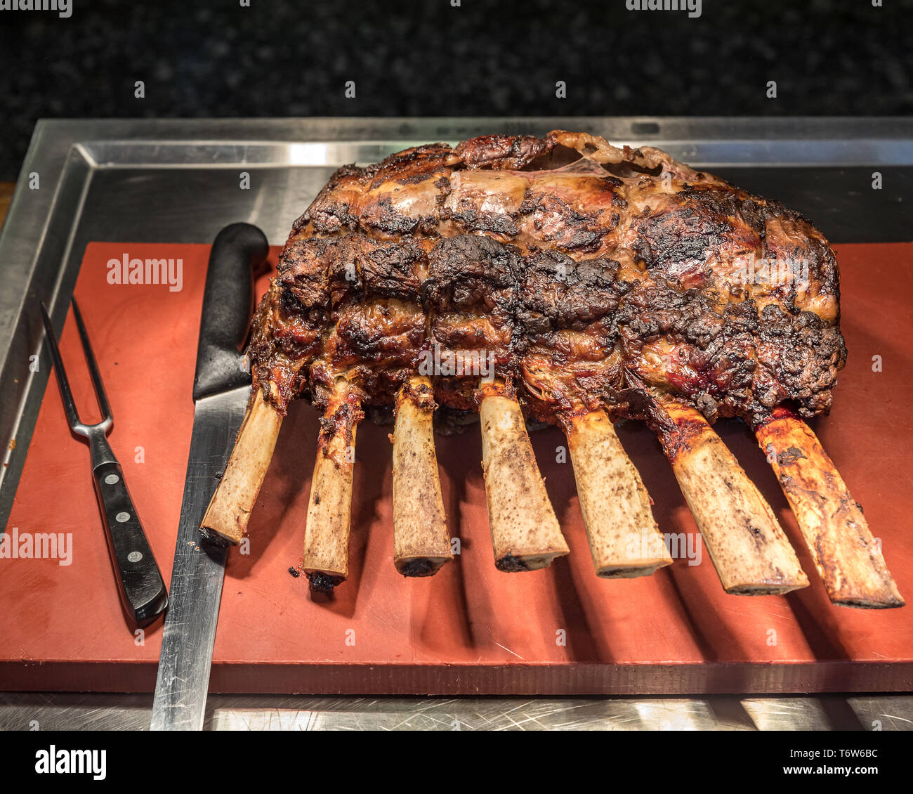 Carving prime rib wagyu Stock Photo - Alamy