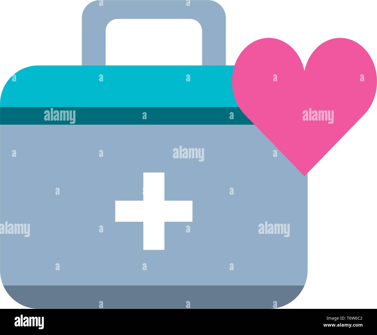 first aid kit with heart isolated icon vector illustration design Stock ...