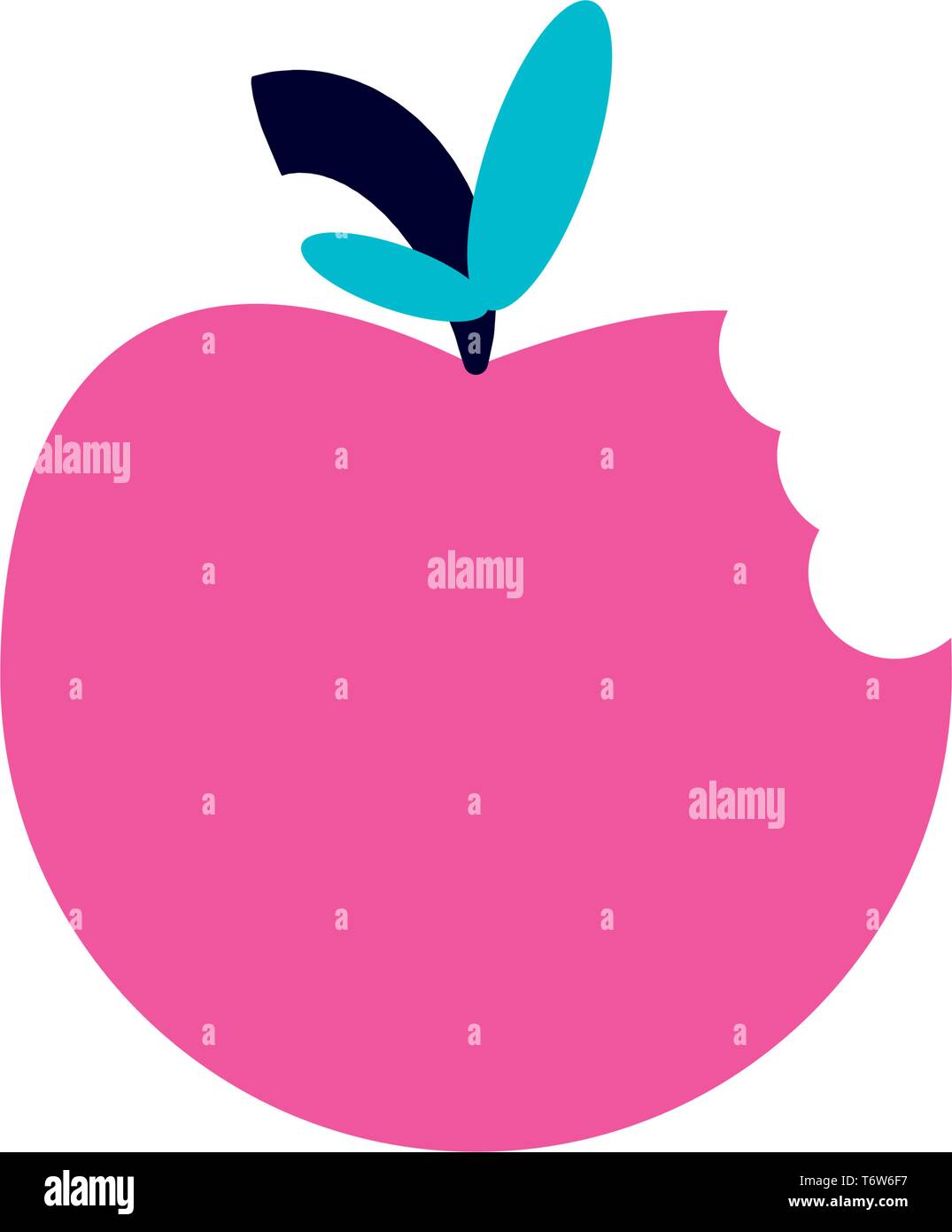 fresh apple fruit with nibble vector illustration design Stock Vector ...