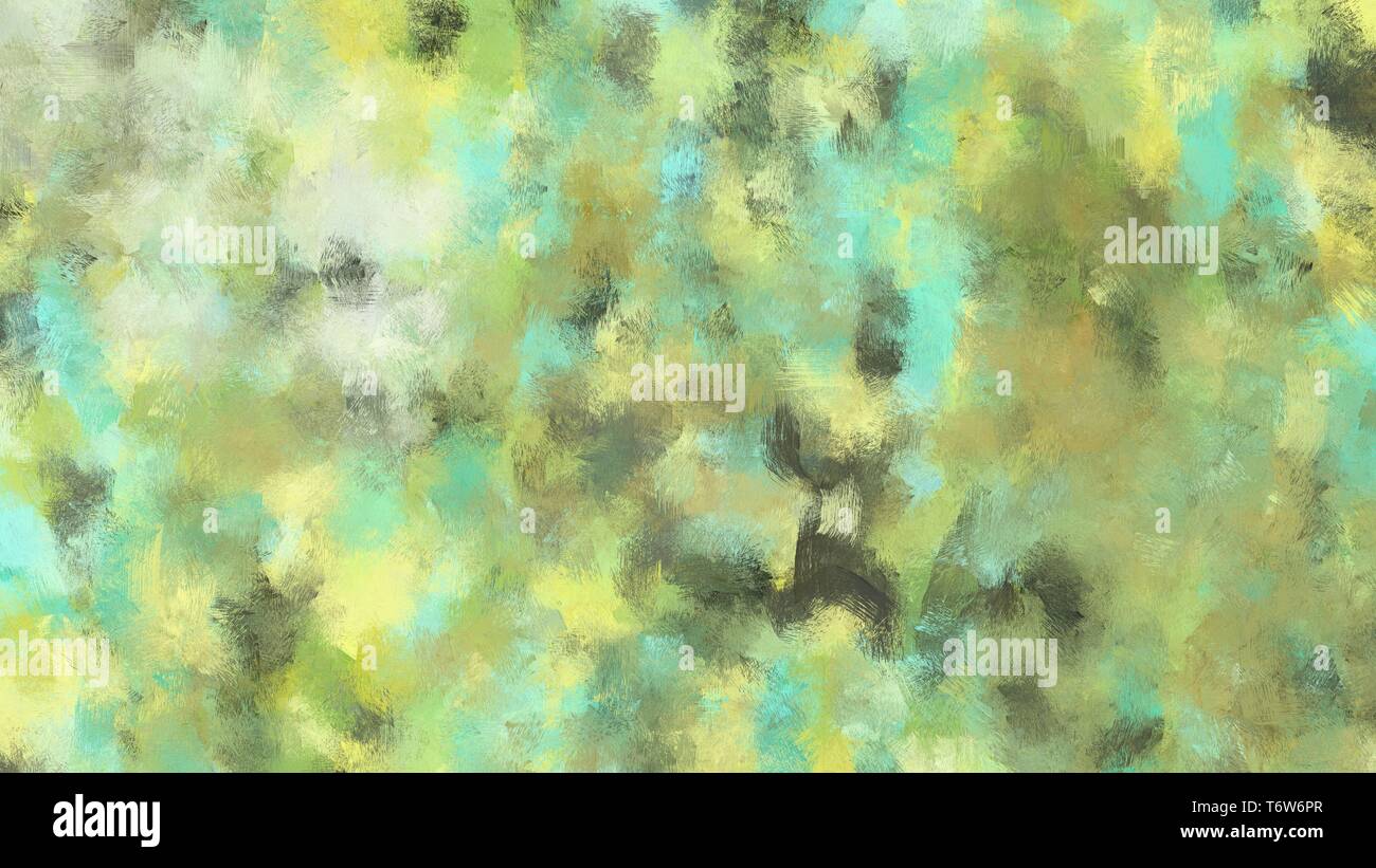 paint swab and strokes with brush in the colours dark sea green, tea ...