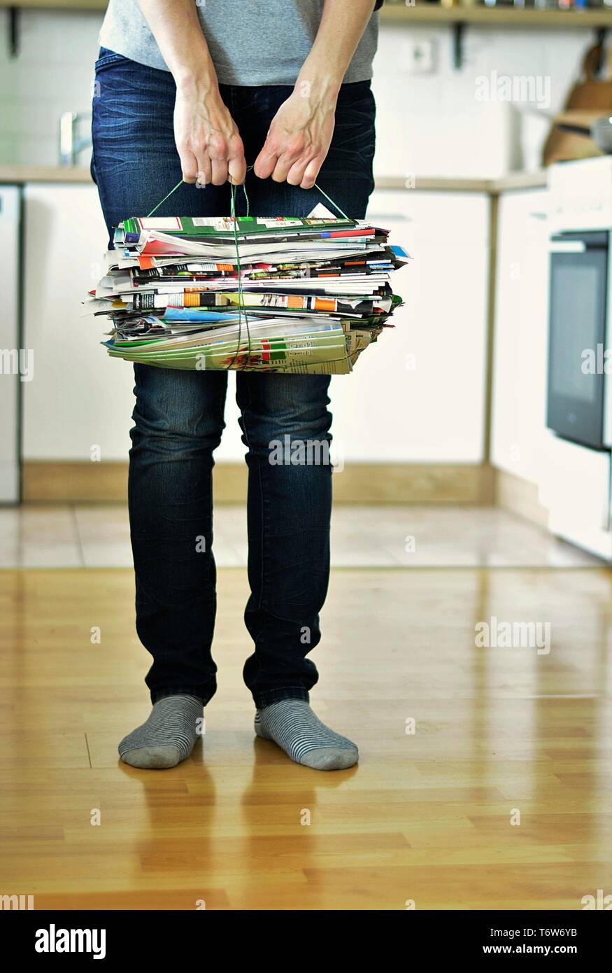 Paper waste recycling woman hi-res stock photography and images - Alamy