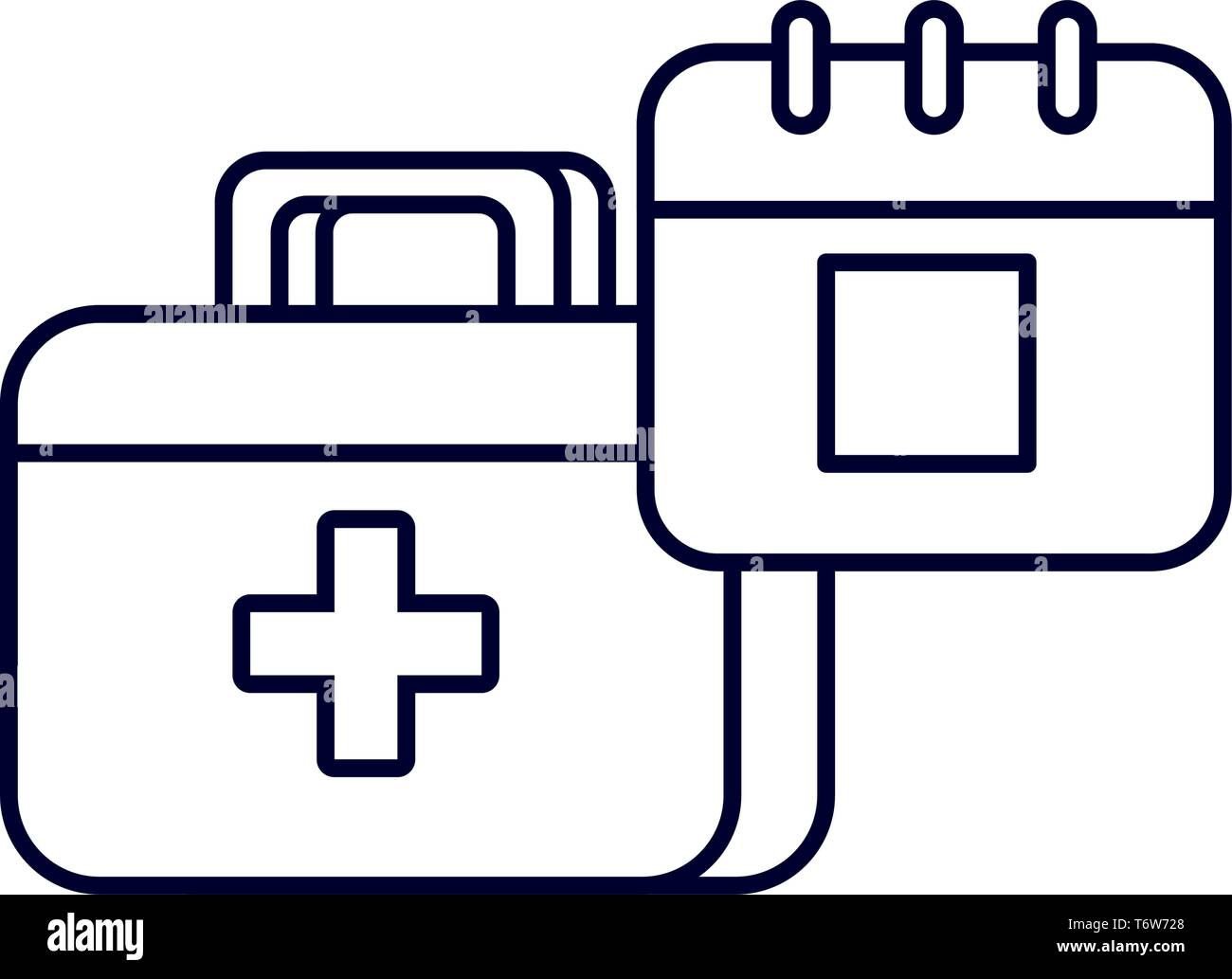 calendar reminder with first aid kit vector illustration design Stock ...