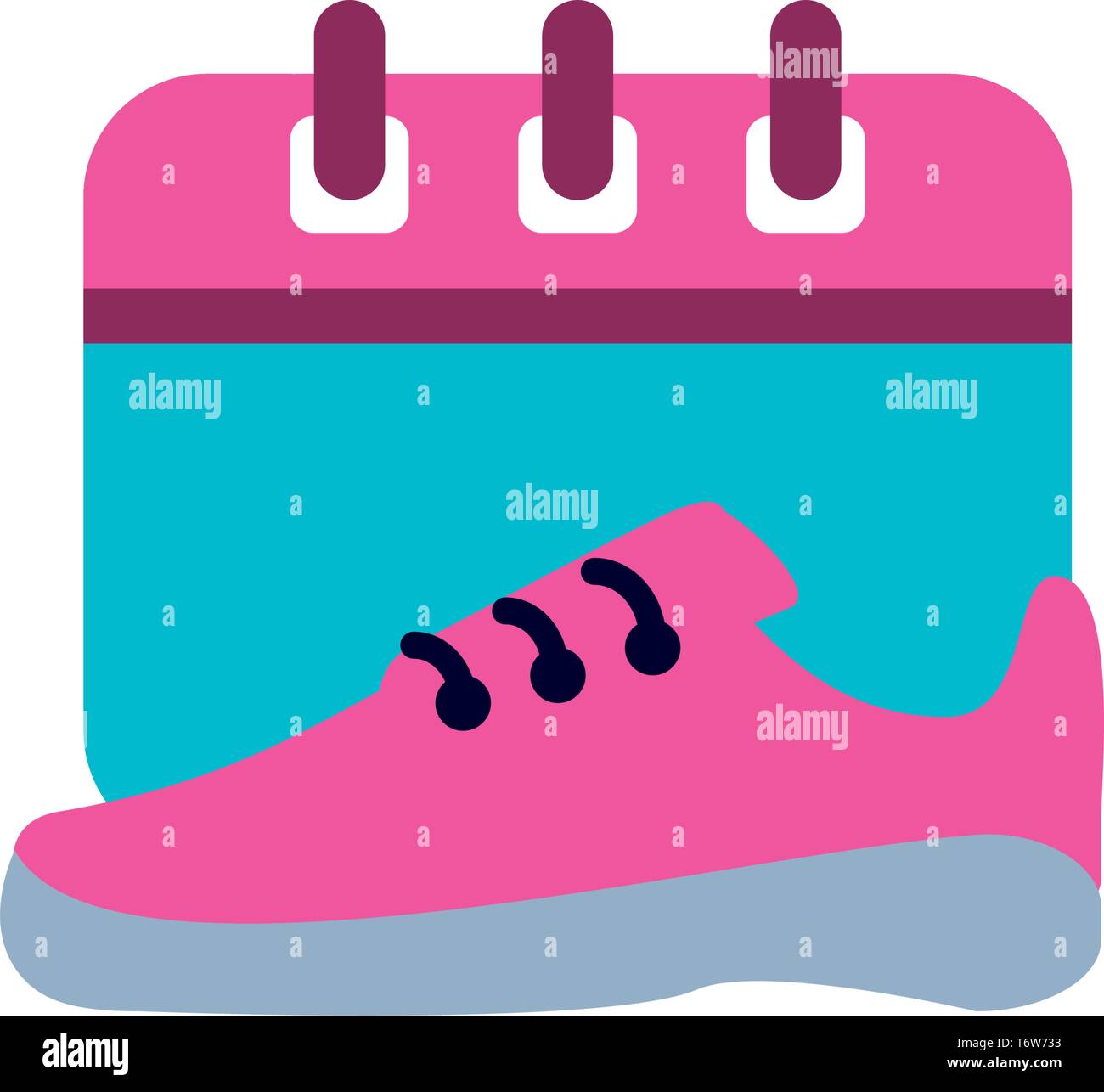 calendar reminder with sport shoe vector illustration design Stock ...