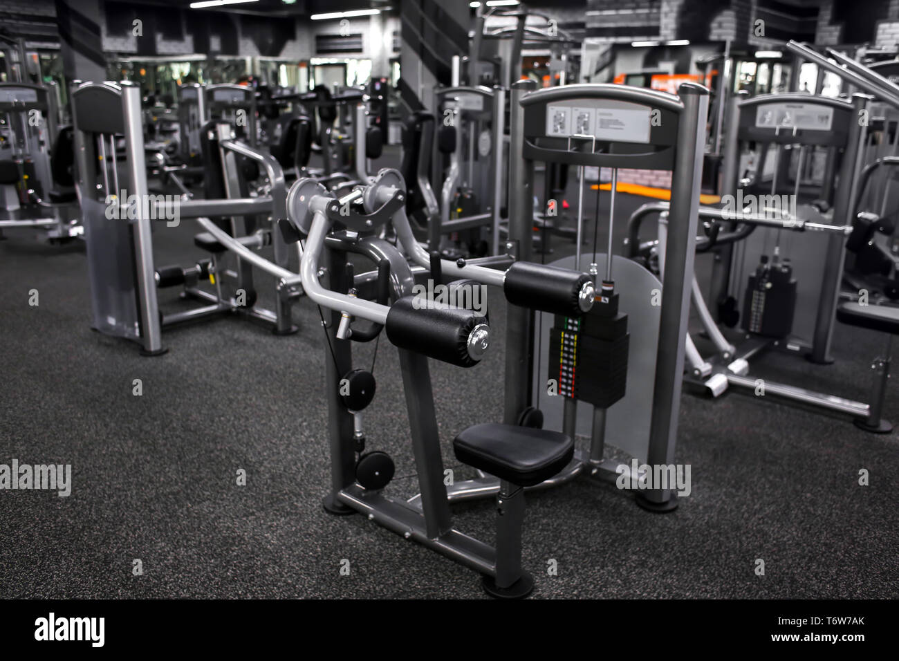 Interior of modern gym with exercise machines Stock Photo - Alamy