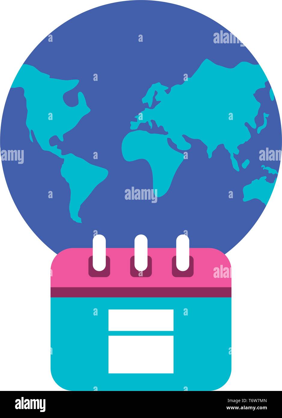 calendar reminder date with planet earth vector illustration design ...