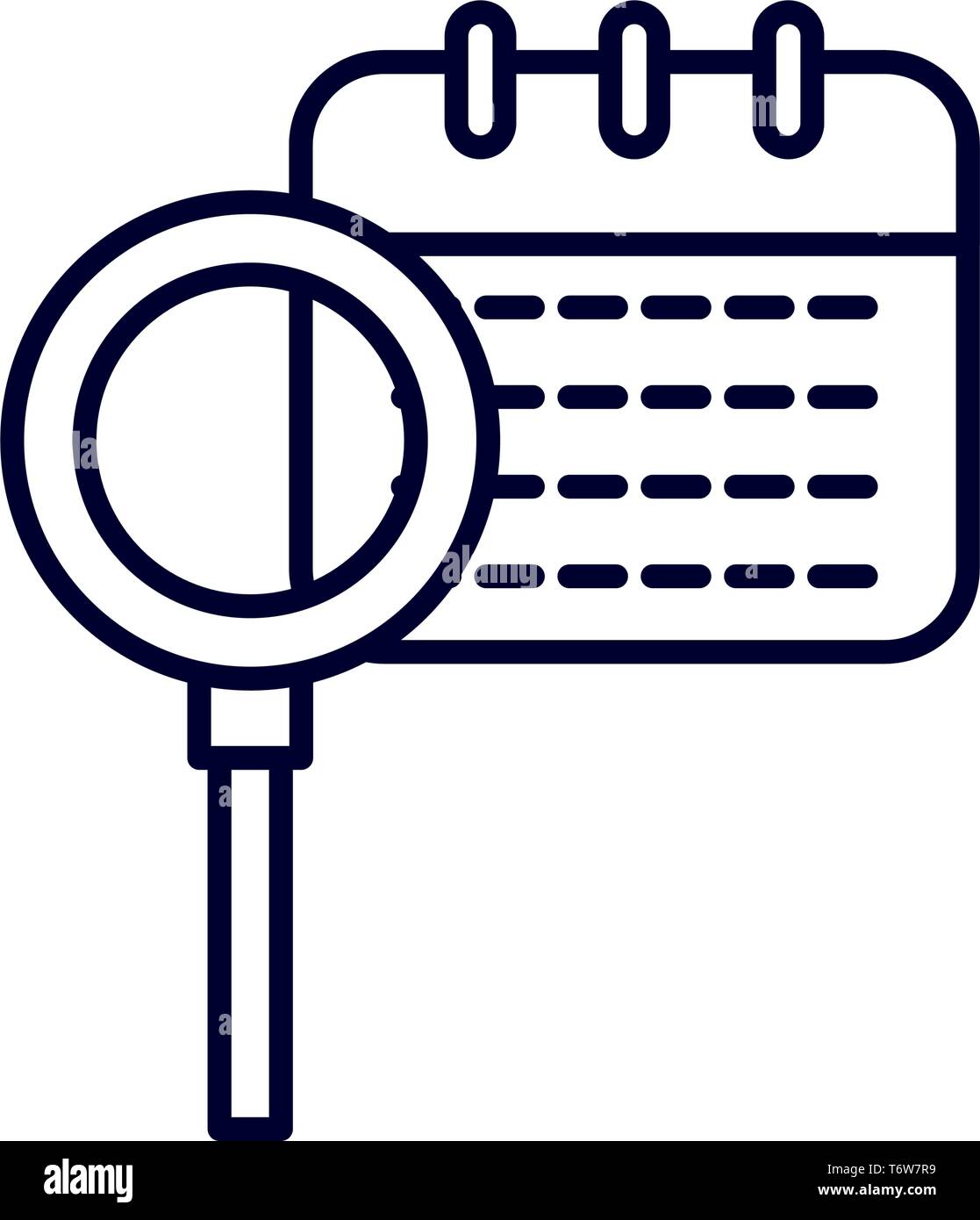 calendar reminder with magnifying glass vector illustration design ...