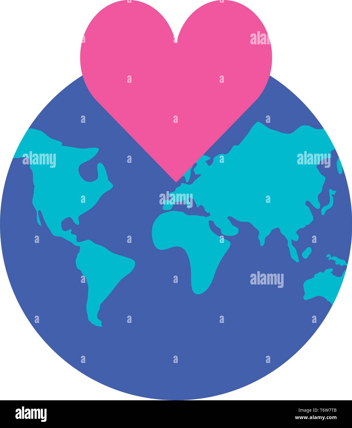 heart love with planet earth vector illustration design Stock Vector ...