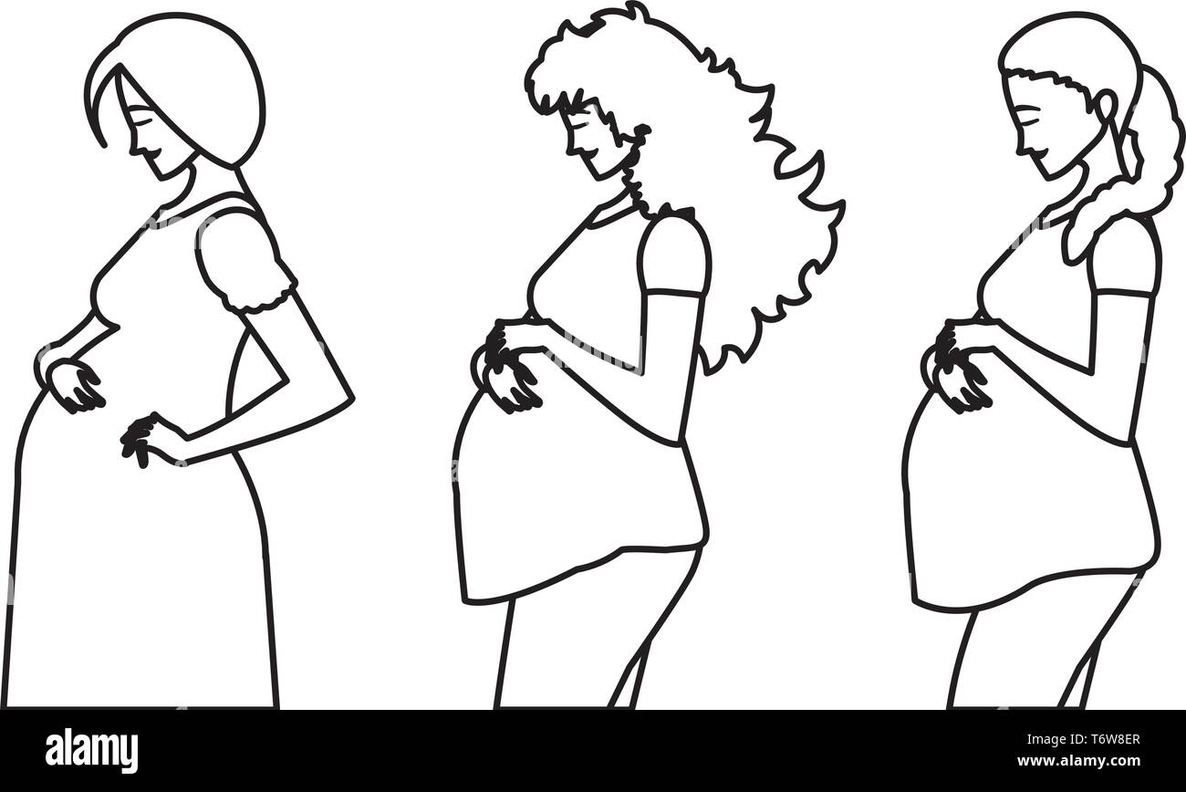 Young pregnant ladies Stock Vector Images - Alamy