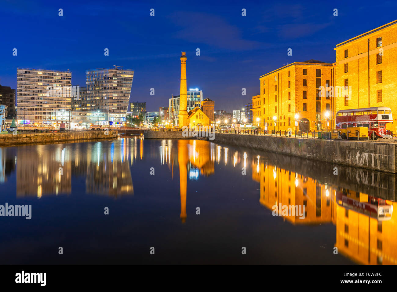 Liverpool Skyline Pier head sunset Stock Photo - Alamy
