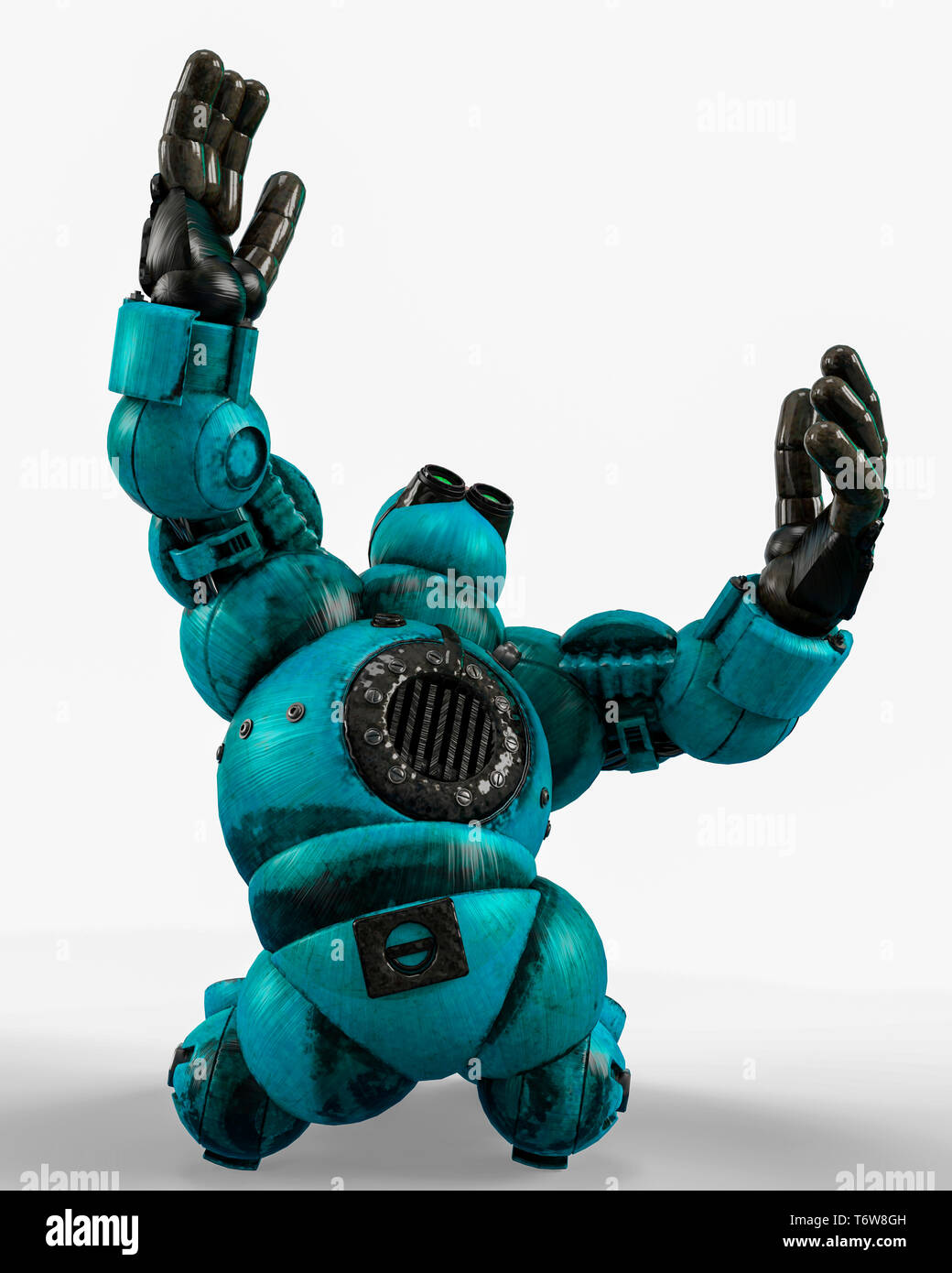 blue robot ball in a white background. This guy will put some fun in ...