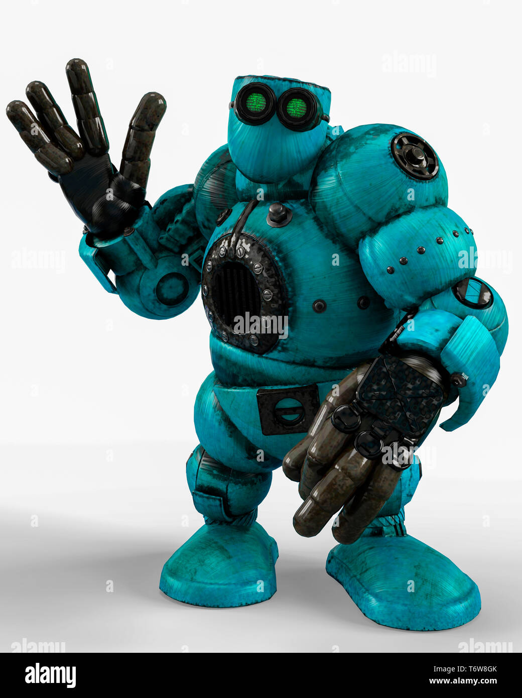 blue robot ball in a white background. This guy will put some fun in ...