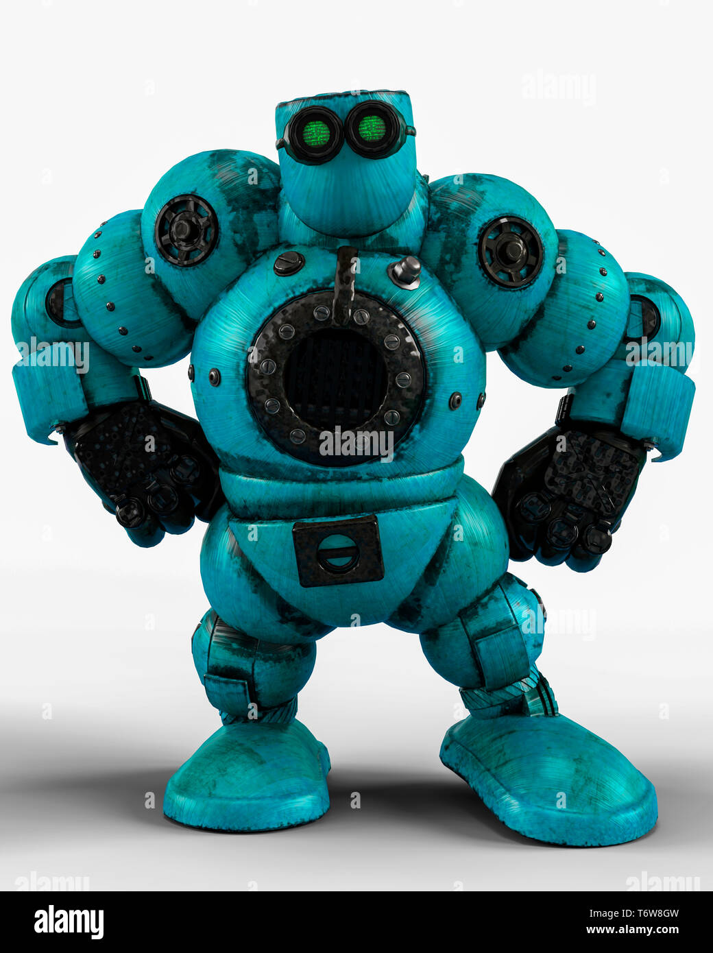 blue robot ball in a white background. This guy will put some fun in ...